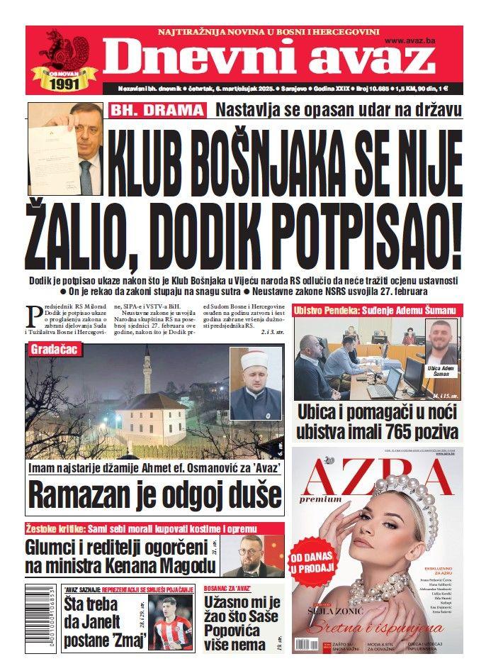 Dnevni avaz - Najnovije vijesti iz BiH i svijeta
